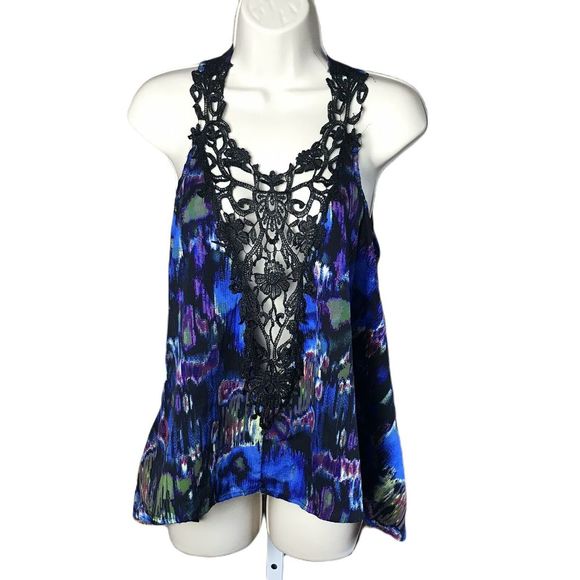 Angie | Tops | Angie Cute Shirt Blouse Sz S Blue Sleeveless | Poshmark